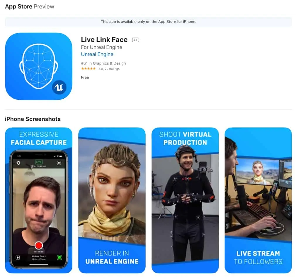 Unreal Engine เปิดตัวแอป Live Link Face สร้าง Facial Motion แบบง่ายๆ ...