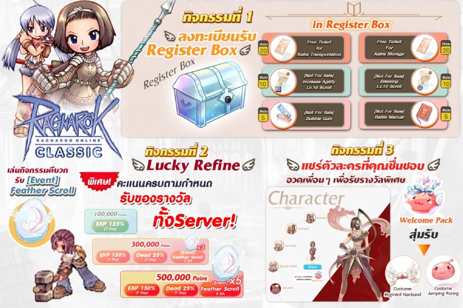 Ragnarok Online Classic ลงทะเบียนกิจกรรมพิเศษสำหรับ Pre-Register ฟรี ...