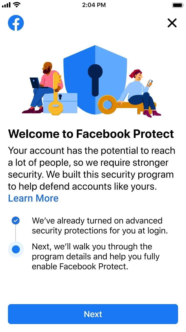Facebook Protect ยืนยันตัวตนแบบสองชั้น เพิ่มความปลอดภัย