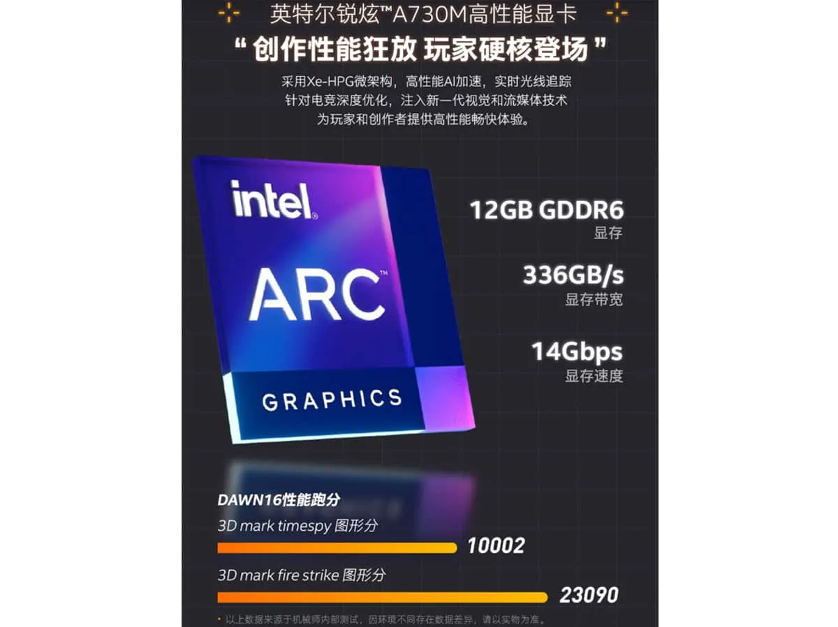 การ์ดจอ Intel Arc A730M ทดสอบ 3DMark Benchmark ได้คะแนนสูงกว่า RTX 3070
