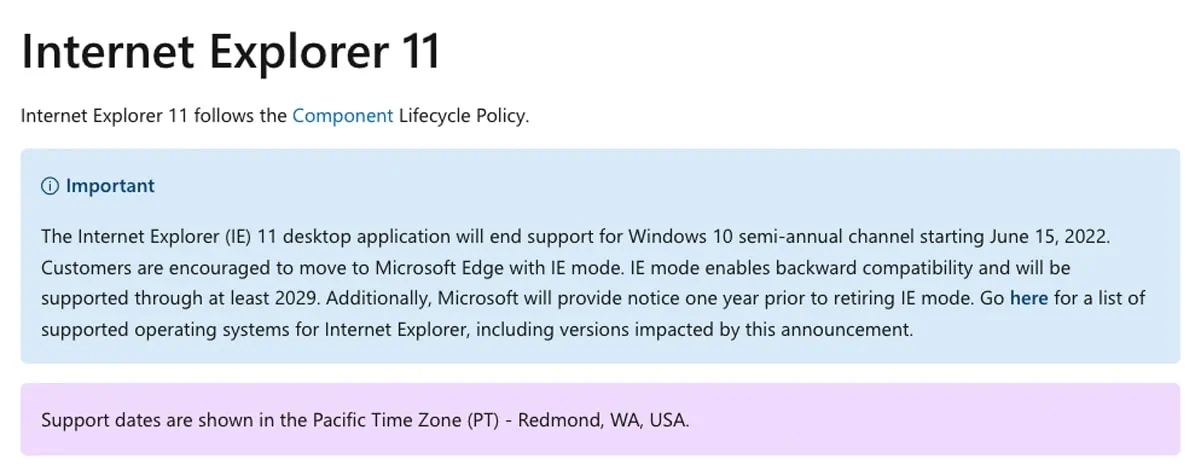 15 มิ.ย.65 Microsoft ยุติการซัพพอร์ต Internet Explorer 11 หลังเปิดตัวมา ...