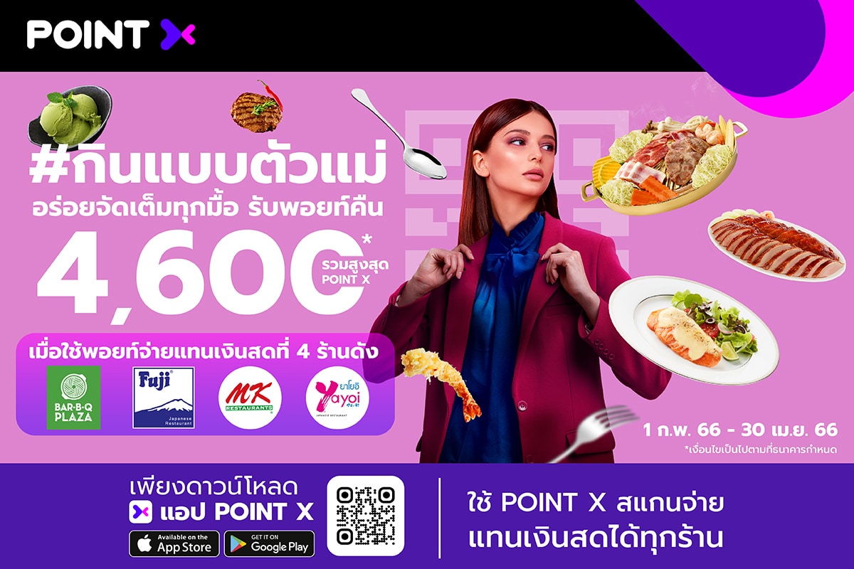SCB TechX ส่งแคมเปญ #กินแบบตัวแม่ กับ “PointX” อิ่มคุ้มที่ 4 ร้านดัง ...
