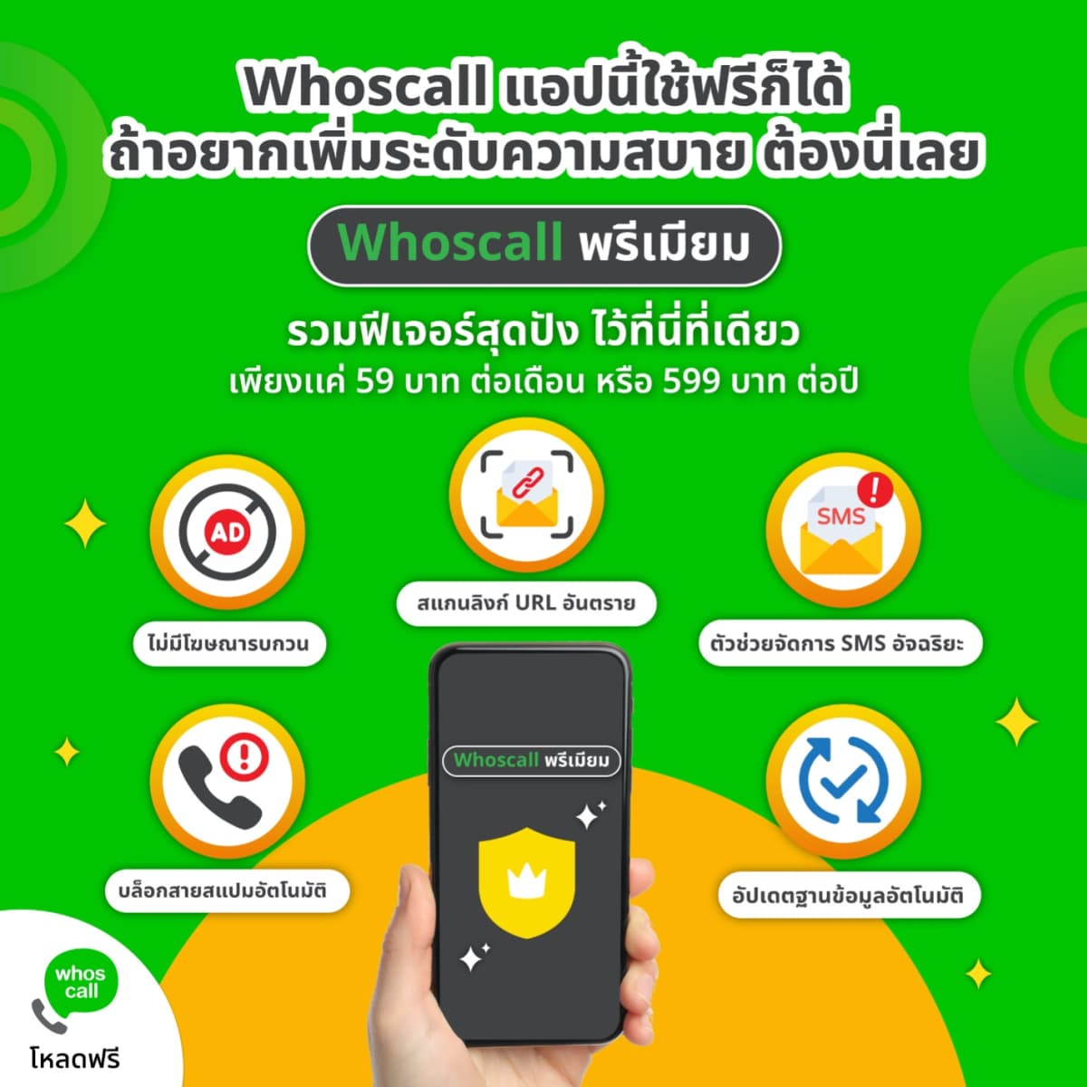 Whoscall Premium เพิ่มฟีเจอร์ใหม่ “ผู้ช่วย SMS อัจฉริยะ” ช่วยกรอง SMS ให้อัตโนมัติ