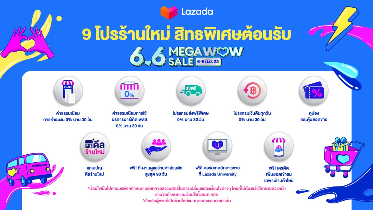 Lazada ส่งแคมเปญ 6.6 MEGA WOW SALE เอาใจผู้ขาย-ผู้ซื้อ เสริมสิทธิประโยชน์หนุนร้านค้าใหม่
