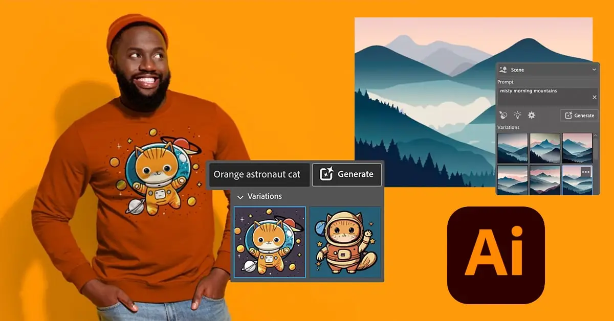 Adobe Illustrator เปิดตัวฟีเจอร์ใหม่ Text to Vector พิมพ์ prompt บอกให้ ...