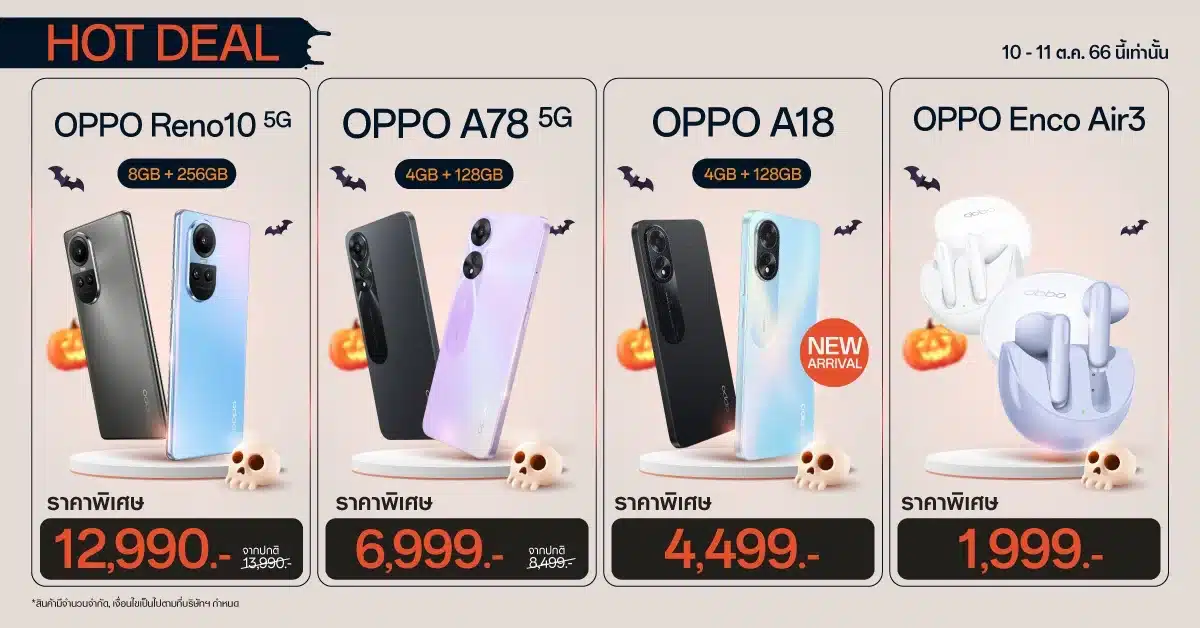 OPPO 10.10 ส่วนลดสูงสุด 40% เริ่ม 10-11 ต.ค.นี้ ที่ OPPO Official Store บน Shopee และ Lazada ...