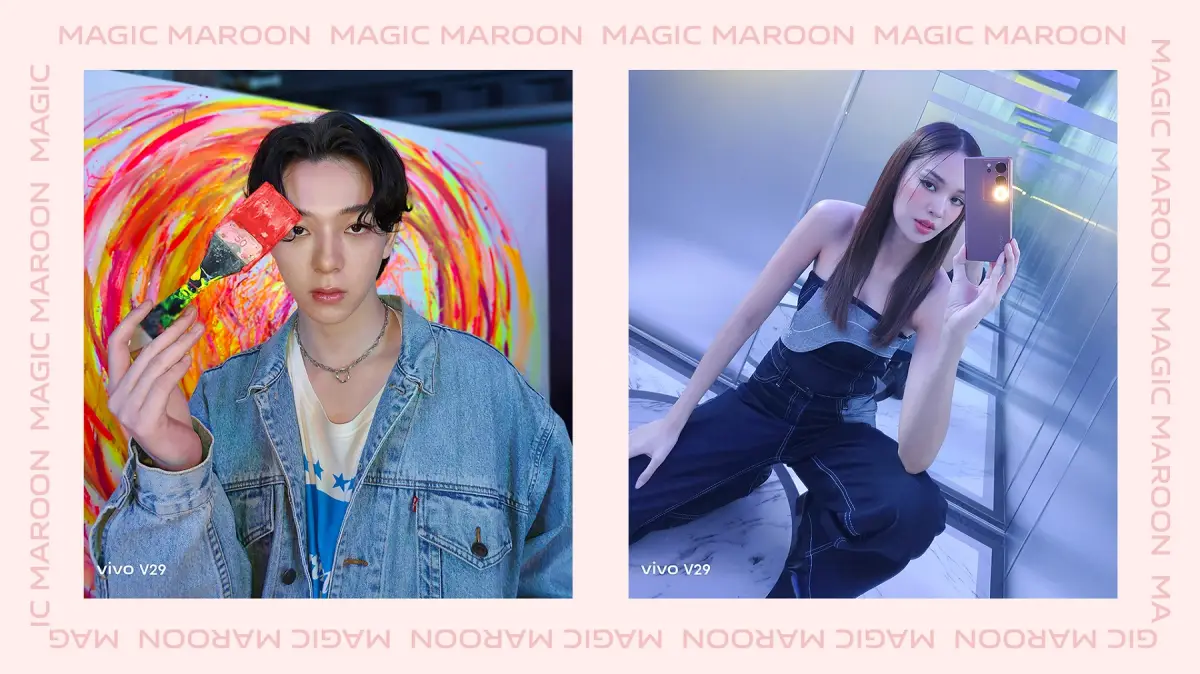 vivo ปล่อยเซตภาพถ่าย แฟชั่น กับ V29 5G ‘สีแดงเข้ม Magic Maroon’