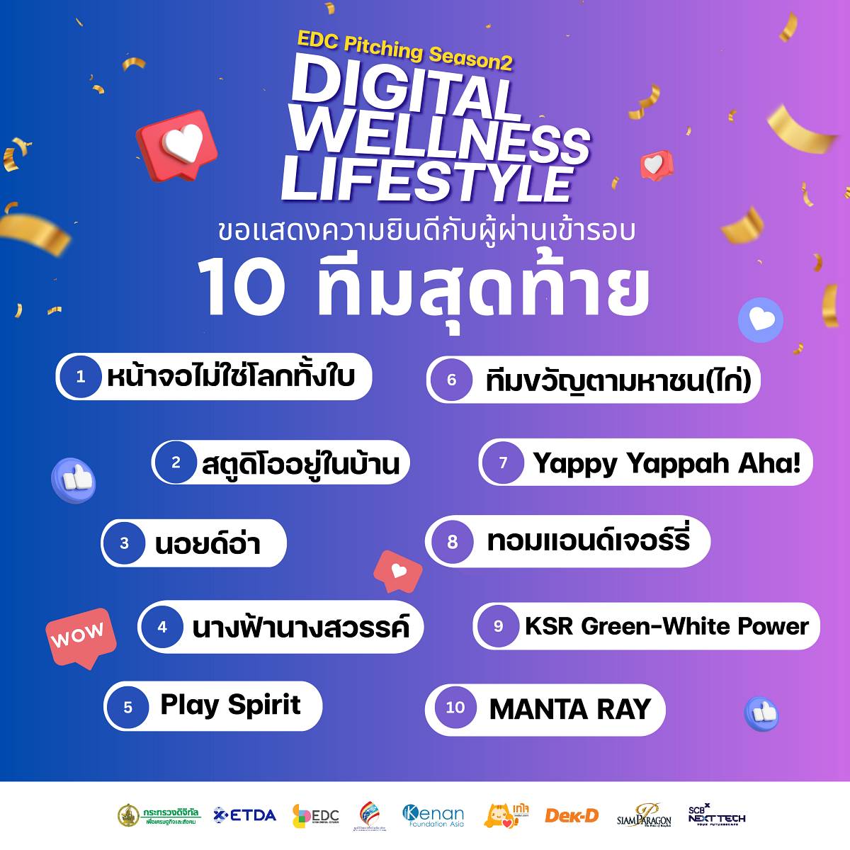 ETDA ชวนลุ้น! “Digital Wellness Lifestyle” การแข่งขัน EDC Pitching ประจำปี 67