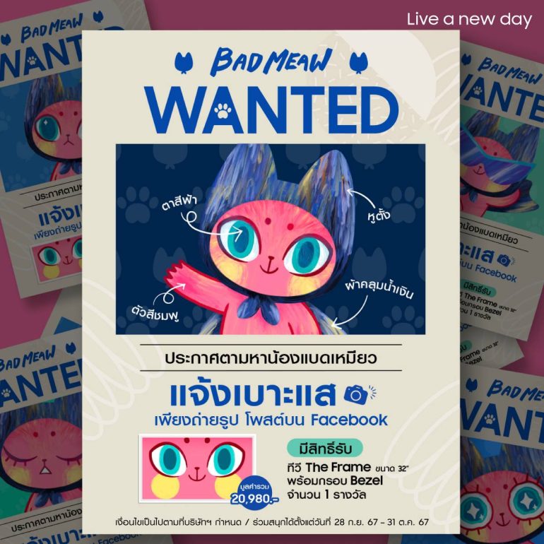 ซัมซุงเปิดตัวแคมเปญ #ล่านุ้งMeawให้สุดFrame ชวนลุ้นรับ The Frame TV สุดล้ำ