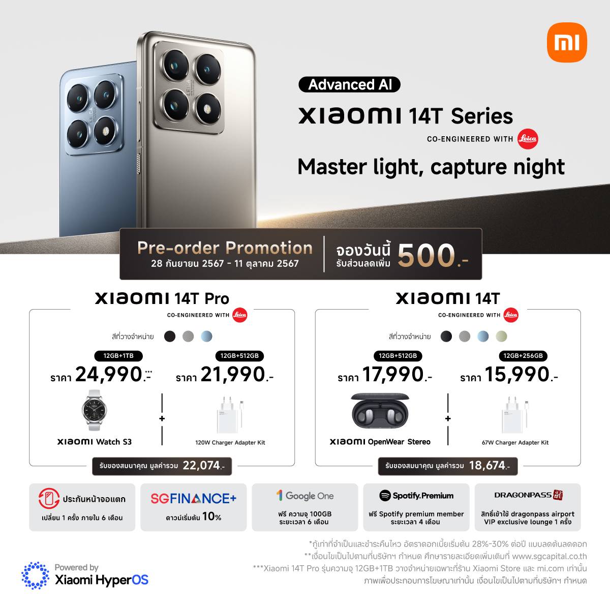 เปิดตัว Xiaomi 14T Series ในไทย ชูคอนเซ็ปต์ Master light, capture night ...